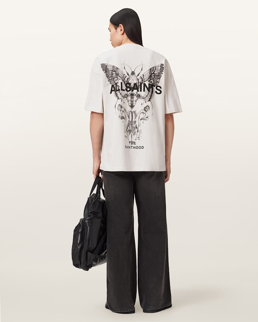 Hallis Oversized Graphic T-Shirt DUSK WHITE | ALLSAINTS FR